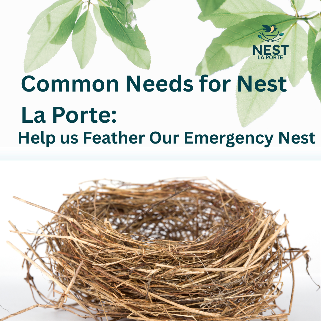 Common Needs for Nest La Porte: Help us Feather Our Emergency Nest - Blog - Nest Community Shelter